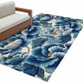 Blue Peonies Area Rug 3x5 Washable Rug Non Slip Retro Flowers Country ...