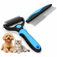 Blue Pet Dematting Comb & Deshedding Rake Set for Dogs and Cats ...