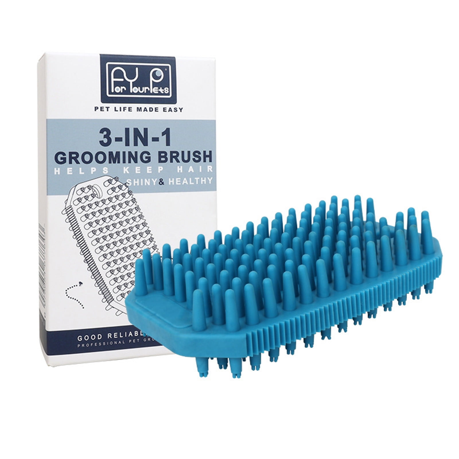 Blue Pet Rubber Shampoo Brush Suitable For Long Haired And Short Haired ...