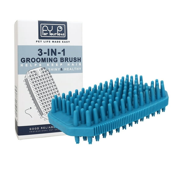 Blue Pet Rubber Shampoo Brush Suitable For Long Haired And Short Haired ...