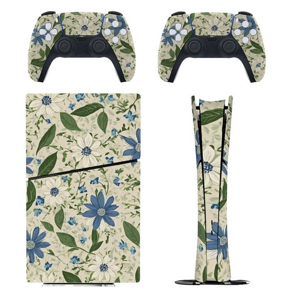 Blue Petal Garden Console Skin Bundle for PS5 Pro Slim Disc & Digital ...
