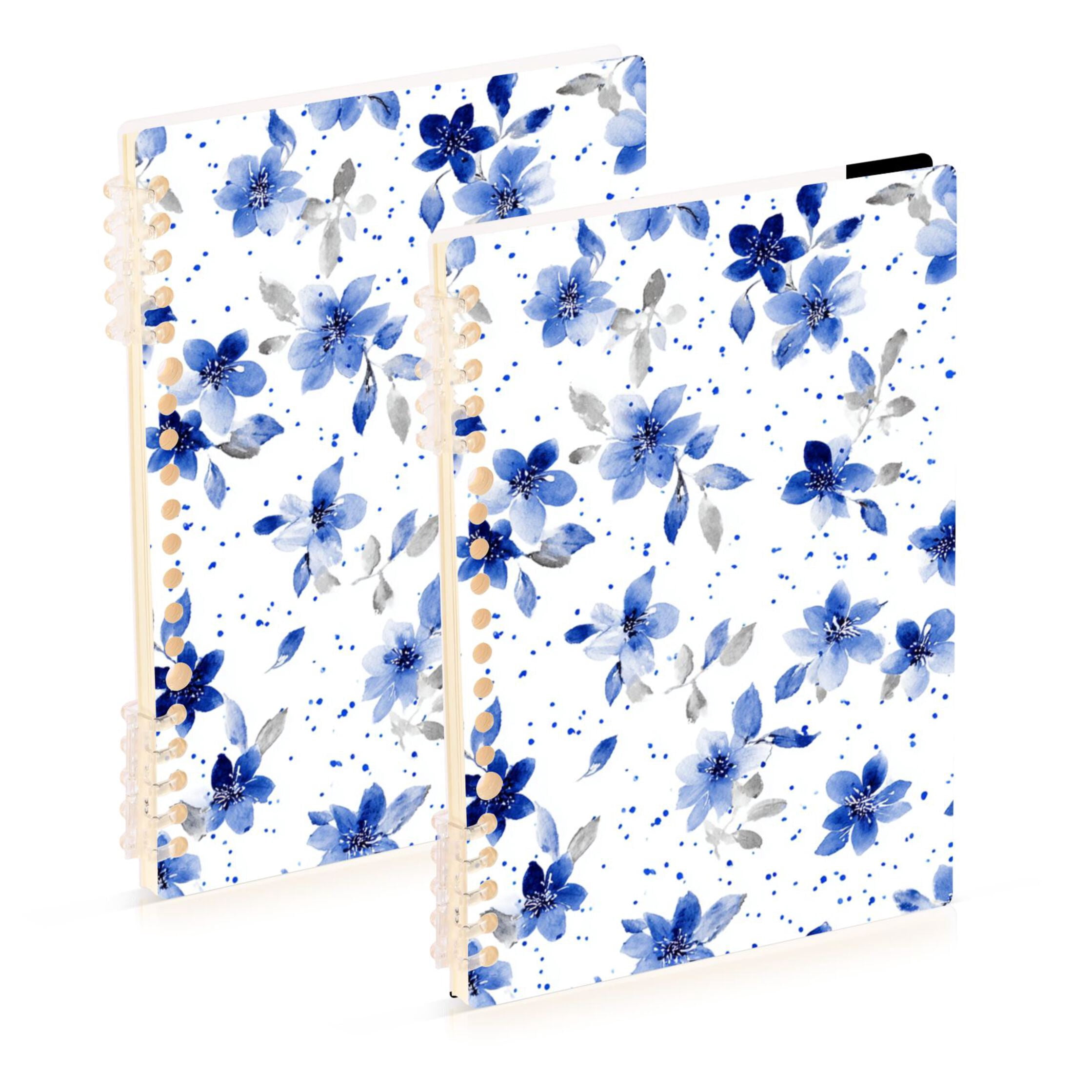 Blue Petals Watercolor Notebook Detachable Coil Notebook Diary Plan ...