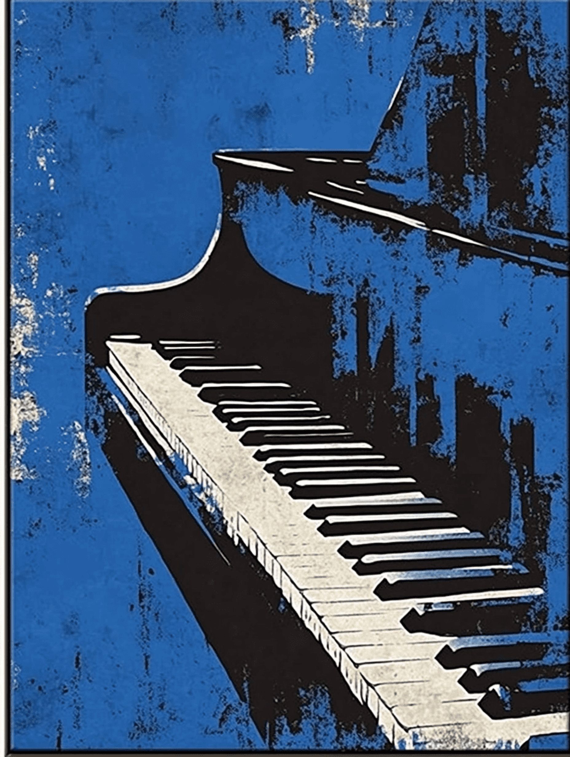 Blue Piano Keys Canvas Wall Art Suitable for Living Room Office Studio ...