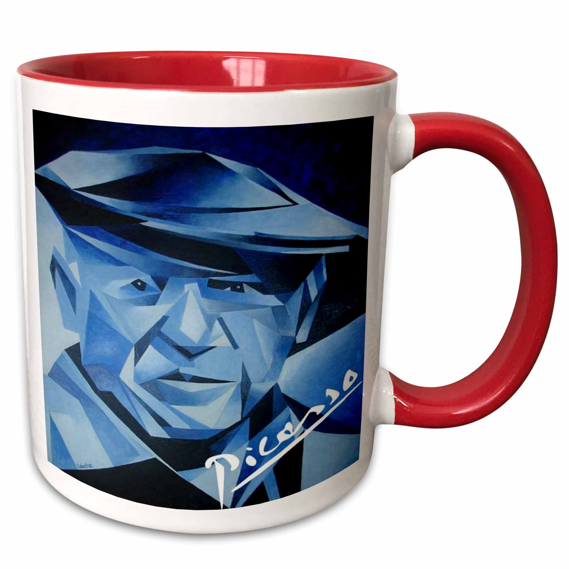 Blue Picasso - artist, blue, cubism, man, pablo picasso, picasso, signature 11oz Two-Tone Red ...