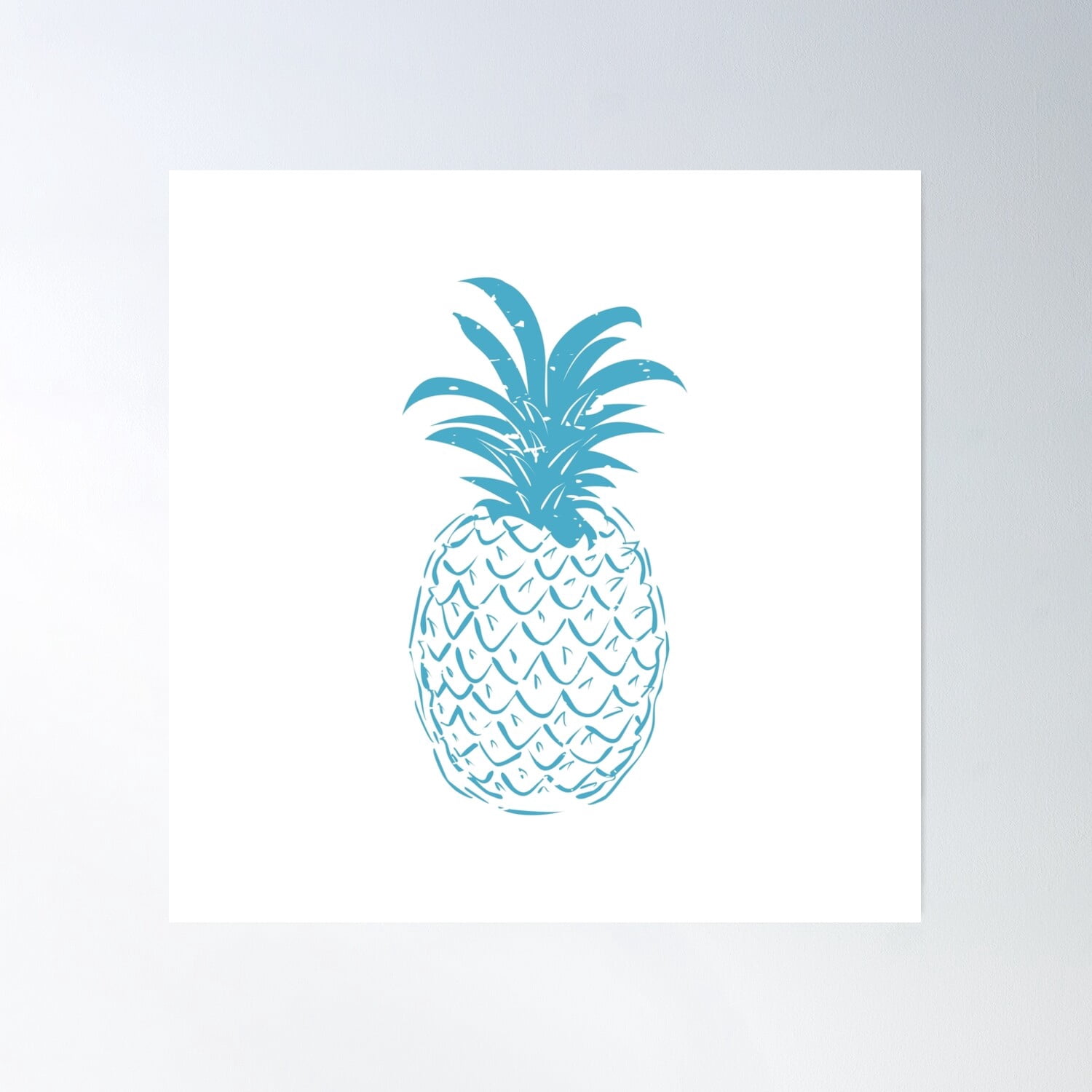 Blue Pineapple Poster Wall Art, Modern Wall Decor, 24x24 UNFRAMED ...