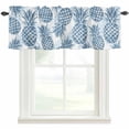 Blue Pineapple Valances for Windows Farmhouse Kitchen Curtains Valances ...