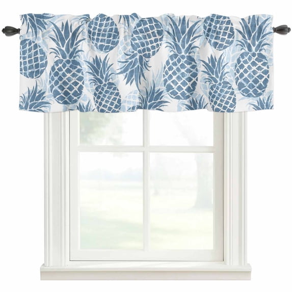 Blue Pineapple Valances for Windows Farmhouse Kitchen Curtains Valances ...