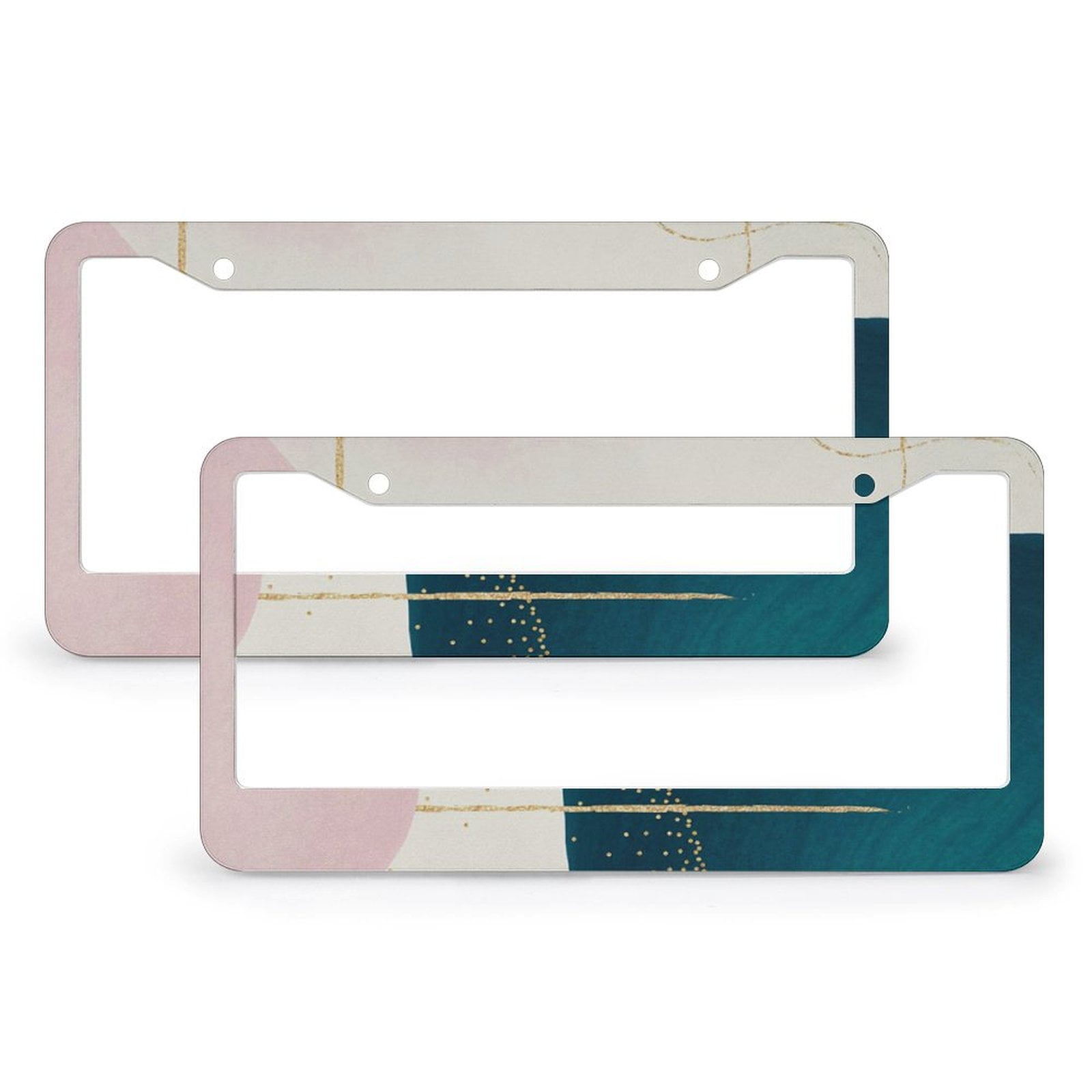 Blue Pink Abstract License Plate Frame - 2 Pack Aluminum License Plate ...