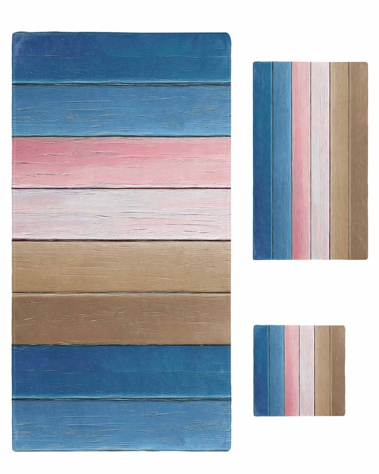 Blue Pink Brown Ombre Bath Towels for Bathroom Set,Luxury Microfiber ...