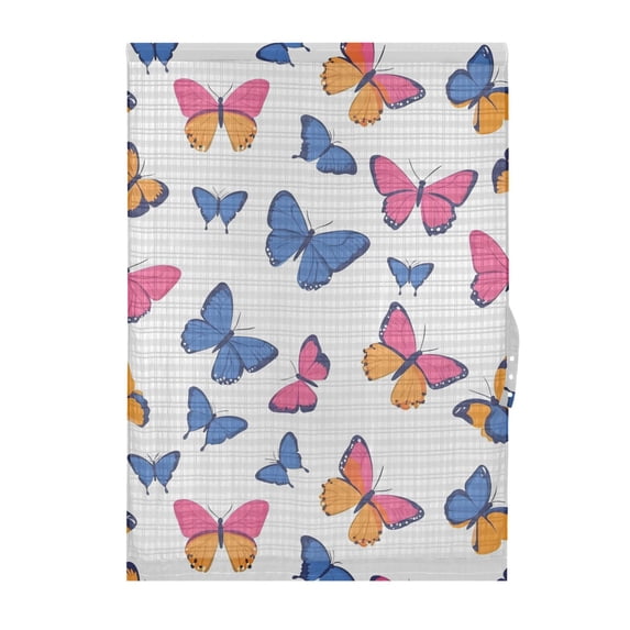 Blue Pink Butterfly Door Curtain Sheer Privacy Light Filtering Window ...