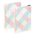Blue Pink Checkered Pattern A5 Notebook Set of 2 Refillable 60 Sheets ...