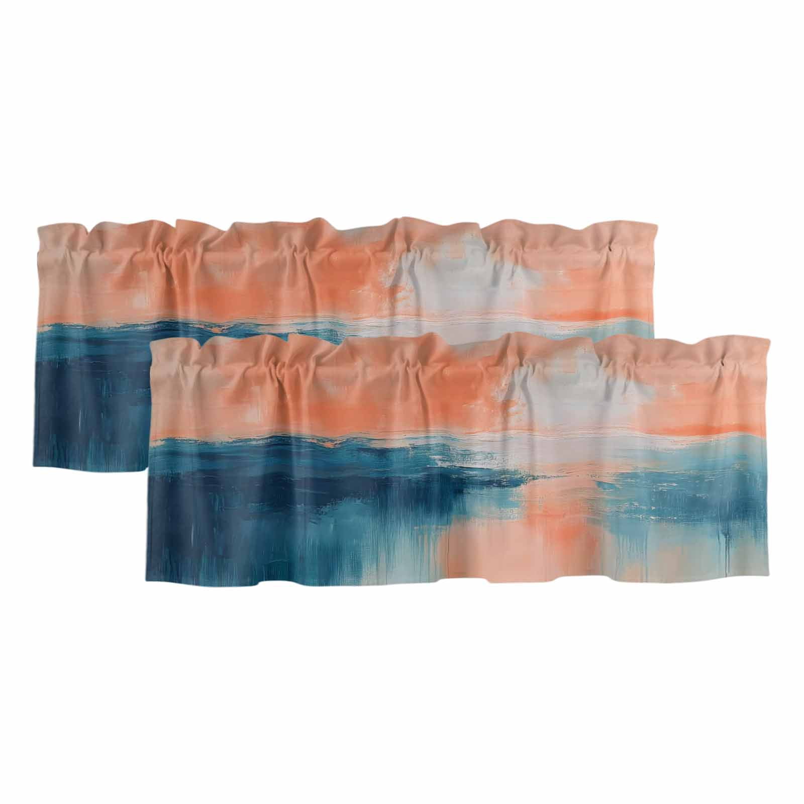 Blue Pink Curtain Valances for Windows, Kitchen Valance Window ...