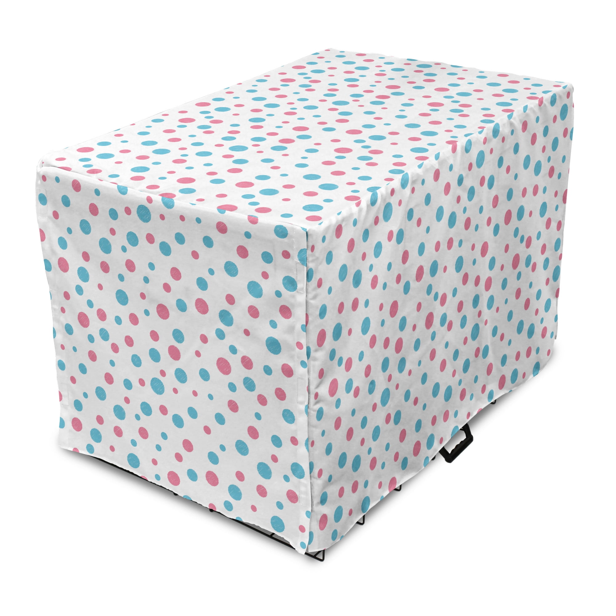 Blue and Pink Dog Crate Cover, Geometric Simplicity Pattern with ...