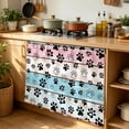 Blue Pink Dog Paws Prints Cabinet Curtains 35''x35'', Farmhouse Beige ...