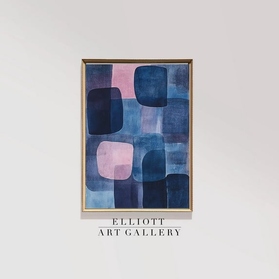 Blue and Pink Eclectic PrintBoho Art Print Poster Eclectic Wall Decor ...