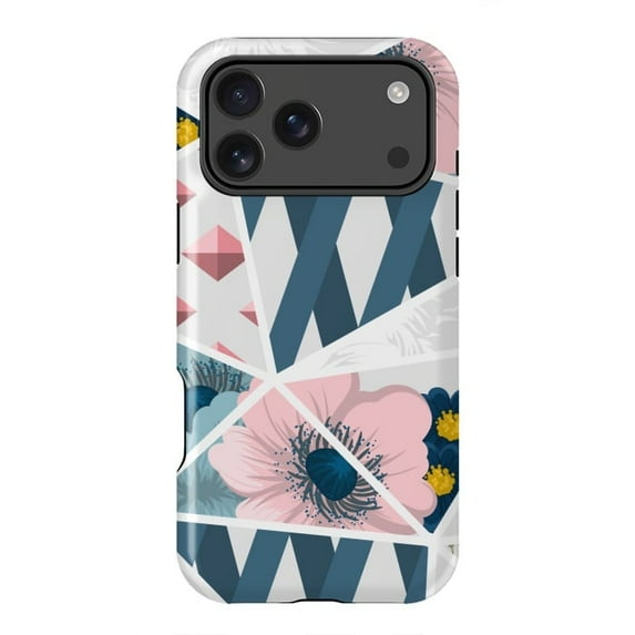 Blue Pink Floral Patchwork Elegant Boho Art Case for iPhone 17 to 11 ...