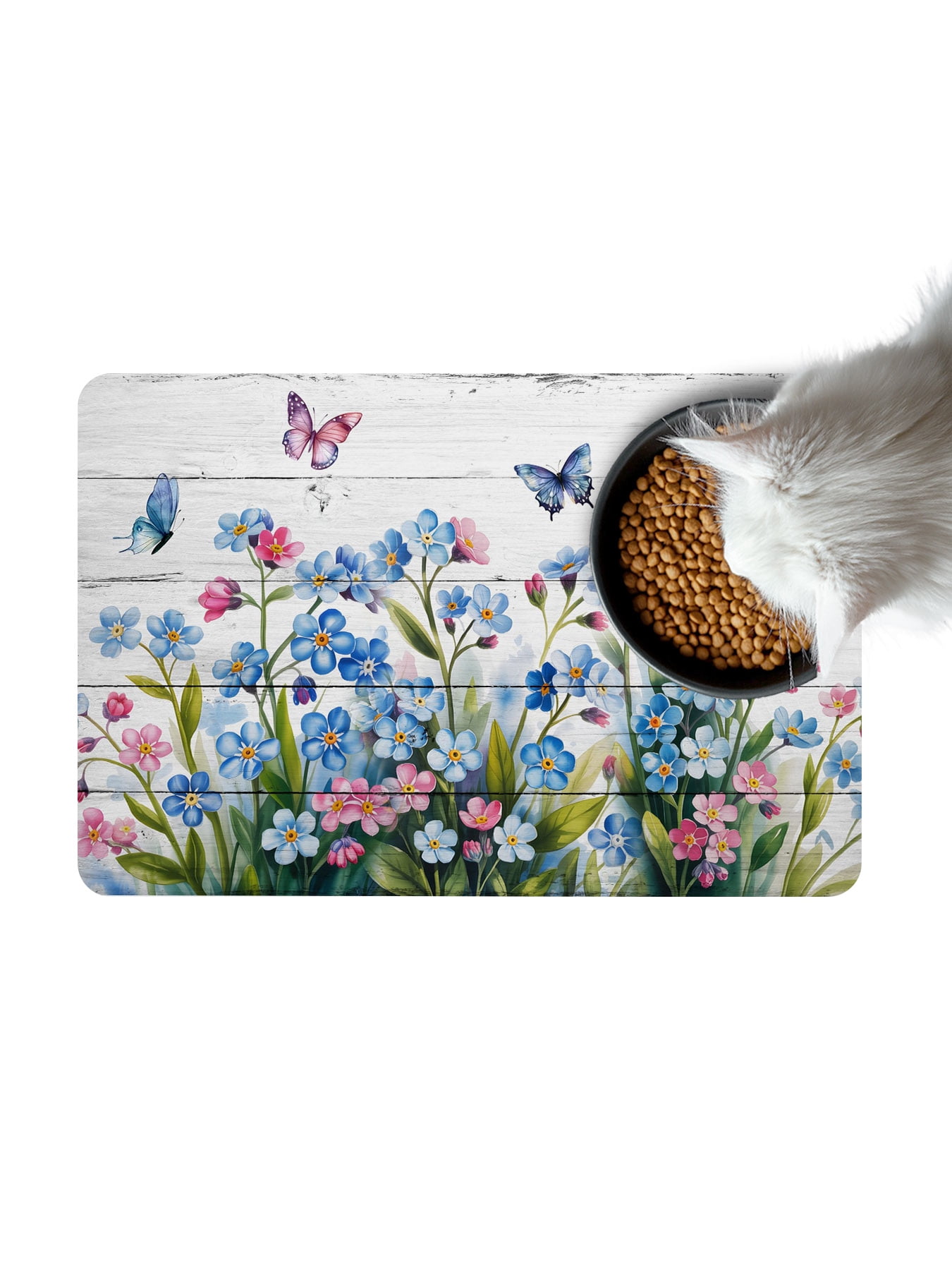 Blue Pink Flower Doormat Non Slip Diatomaceous Earth Door Mat Absorbent ...