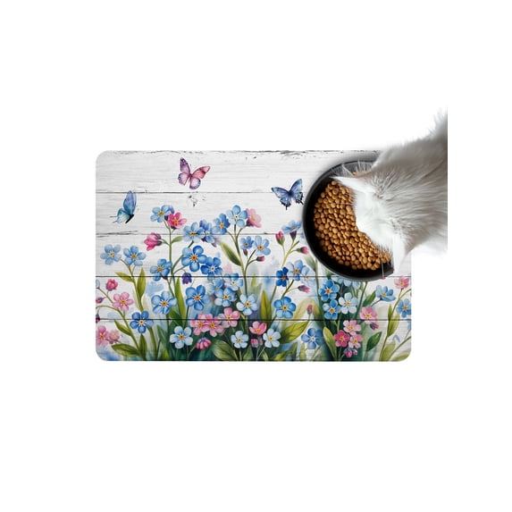 Blue Pink Flower Doormat Non Slip Diatomaceous Earth Door Mat Absorbent ...