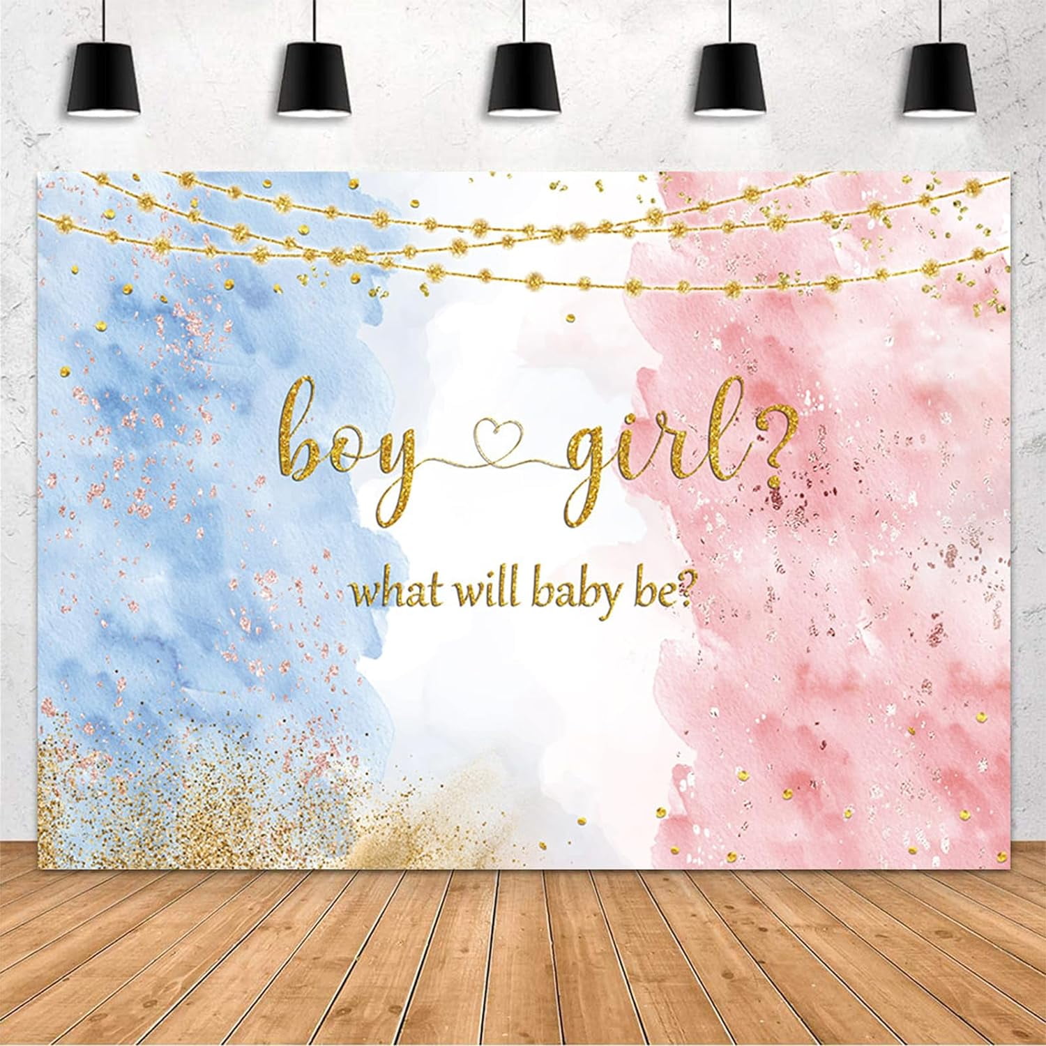Blue Pink Gender Reveal Backdrop Boy or Girl Party Decoration ...