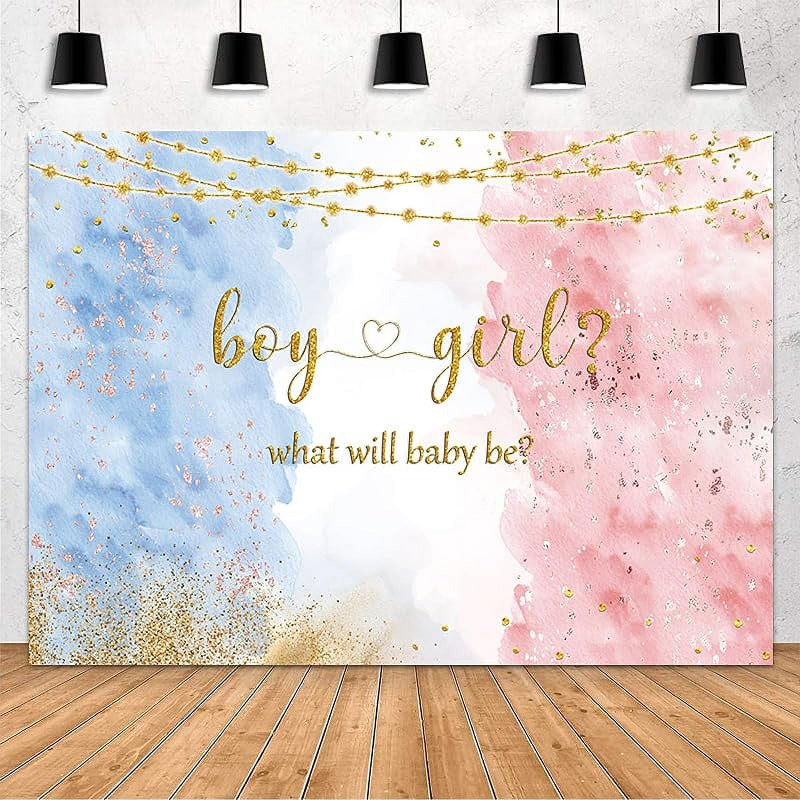 Blue Pink Gender Reveal Pretty Backdrop Boy or Girl Party Decoration ...