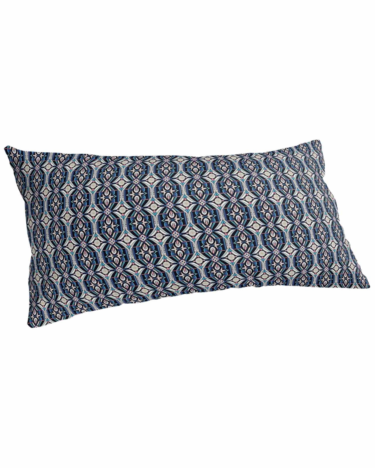 Blue Pink Geometric Pillow Covers King Size, Ethnic Boho Modern ...