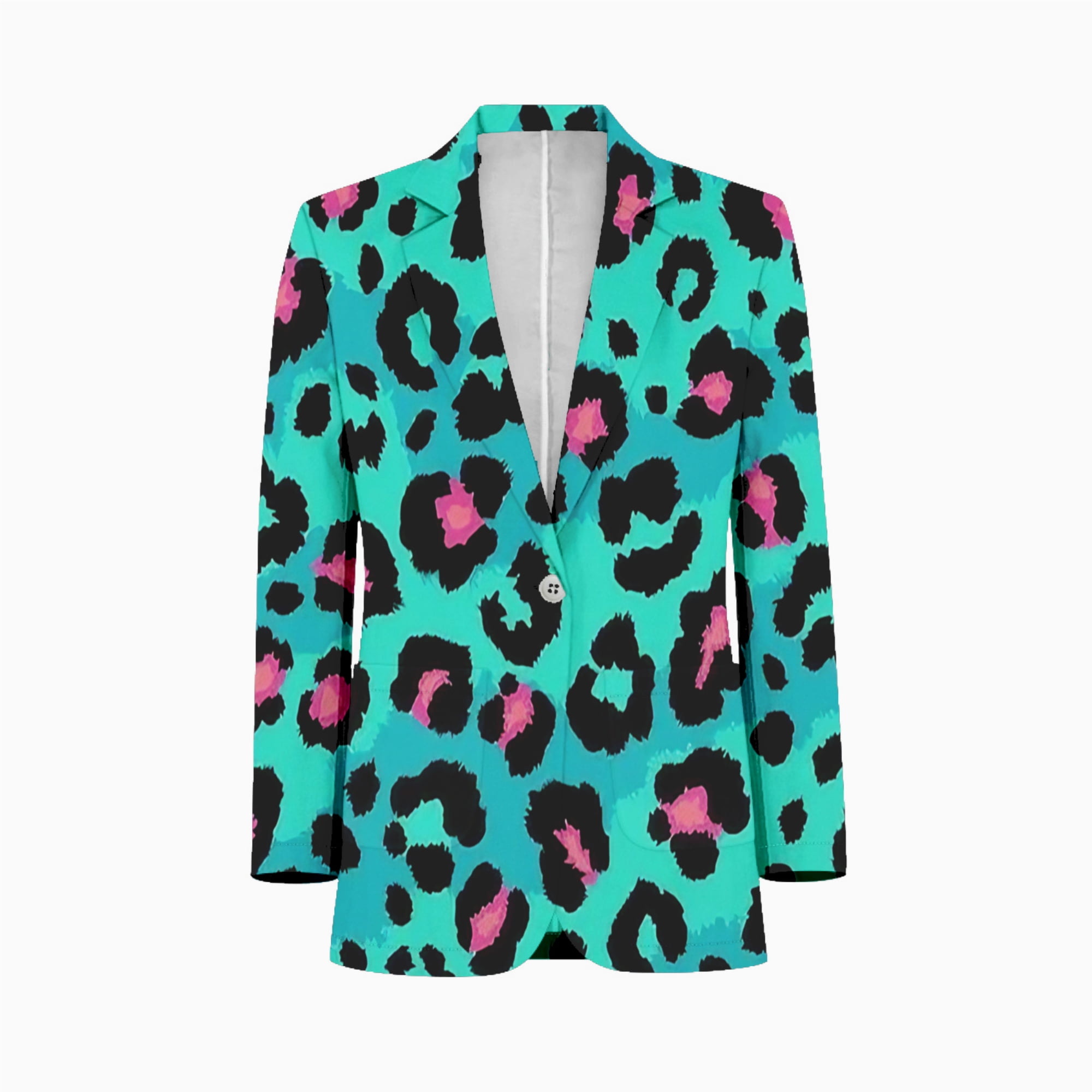 Blue Pink Leopard Skin Customized Men's Suits full man Shawl Collar ...