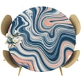 Blue Pink Marble Round Tablecloth 36-44 Inch Round Fitted Table Cloth ...