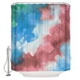 Blue Pink Ombre Bathroom Shower Curtains with 12 Hooks Polyester ...