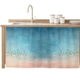 Blue Pink Ombre Sky Cabinet Curtains 32"W x 55"L,Dustproof Sink Skirt ...
