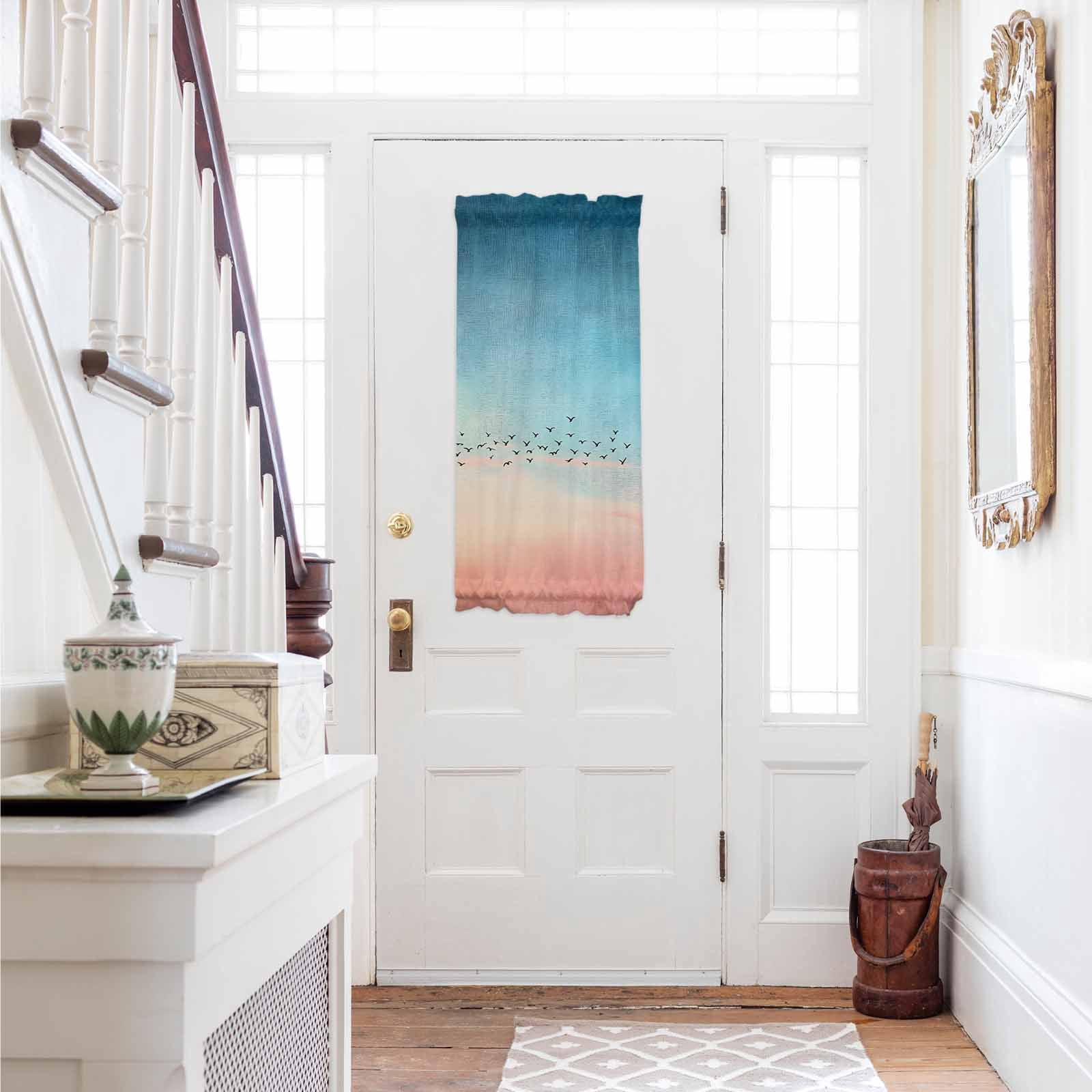 Blue Pink Ombre Sky Door Curtains for Door Window, French Sidelight ...