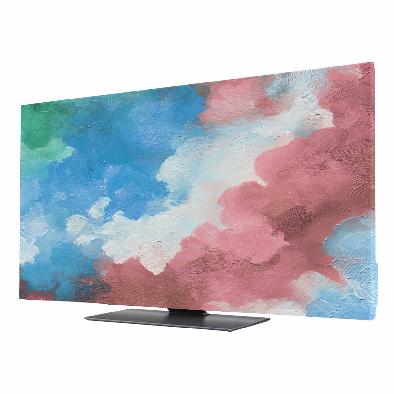 Blue Pink Ombre TV Cover for 50 Inch Screen, Stretch Fabric Dustproof ...