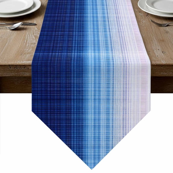 Blue Pink Ombre Table Runner Linen Burlap Table Runner 60 Inches Long ...