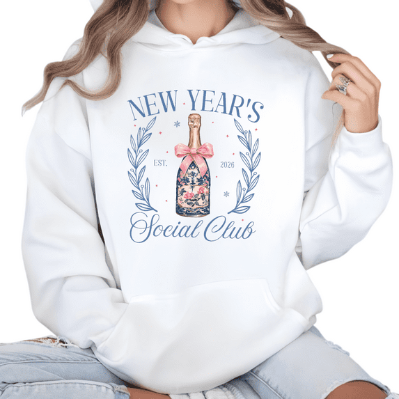 Blue Pink Pattern 2026 New Year Social Theme Graphic Tee T Shirt Tops ...