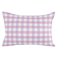 Blue Pink Plaid Throw Pillow Cover 20 x 36 Inch Decorative Pillow Cover ...