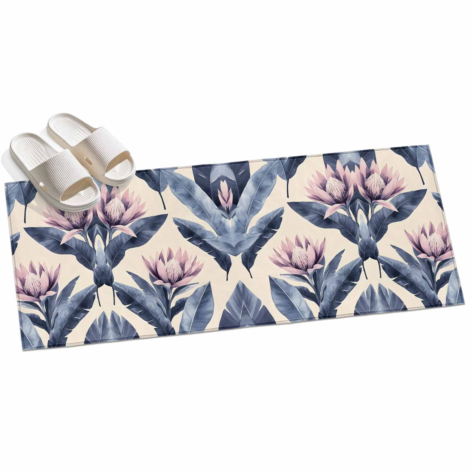 Blue Pink Purple Floral Hallway Runner Rug 2x6 Washable Non Slip ...