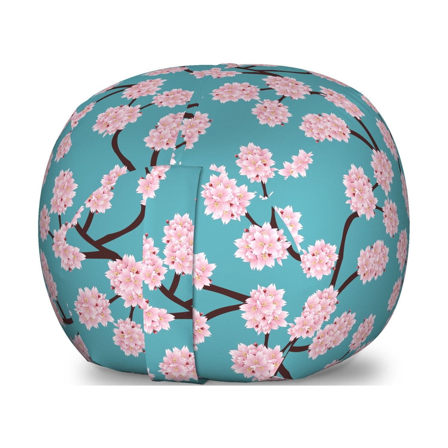 Blue and Pink Storage Toy Bag Chair, Japanese Sakura Pattern Repeating ...