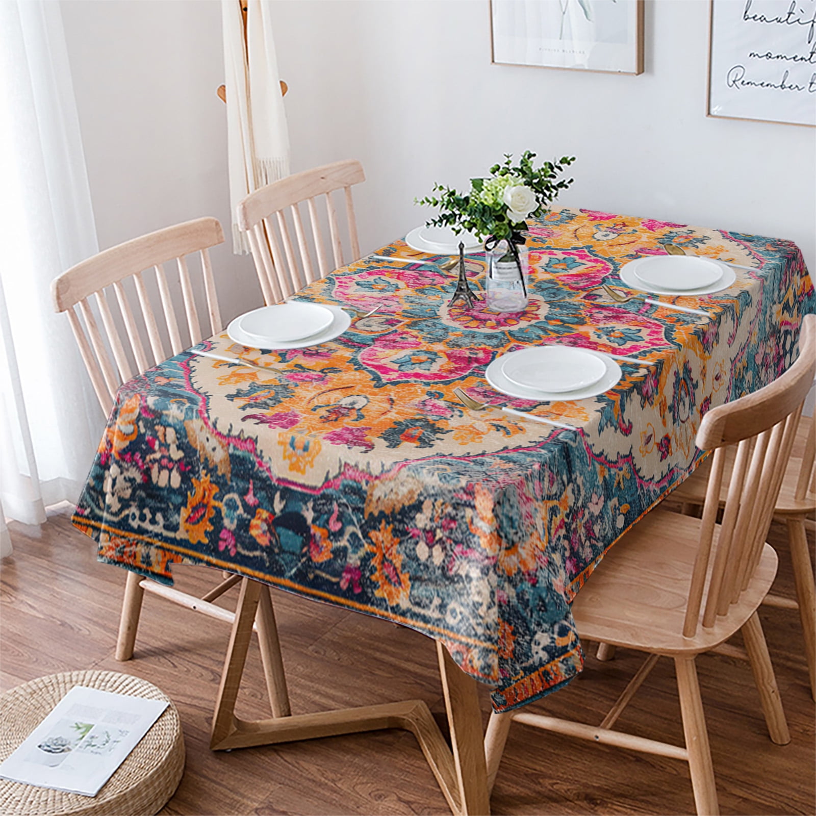 Blue Pink Tablecloth Rectangle Table Cloth 60x102 , Waterproof ...