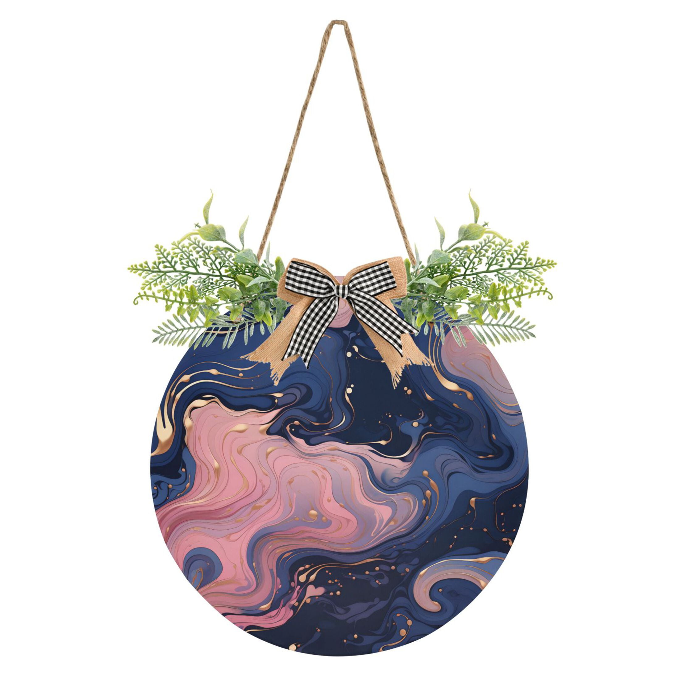 Blue Pink Tie Dye Welcome Front Door Sign Round 12 inch Porch Hanging ...