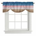 Blue Pink Tie Up Valance Curtains Brown Gradient Wood Grain Vintage ...