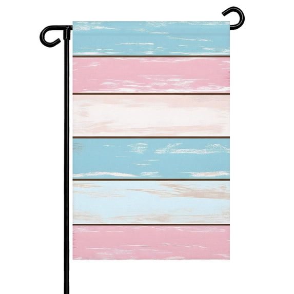 Blue Pink Wood Grain Garden Flag 12x18 Inch Countryside Farmhouse ...