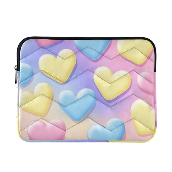 Blue Pink Yellow Heart Cute Valentine Quilted Laptop Protective Cases ...