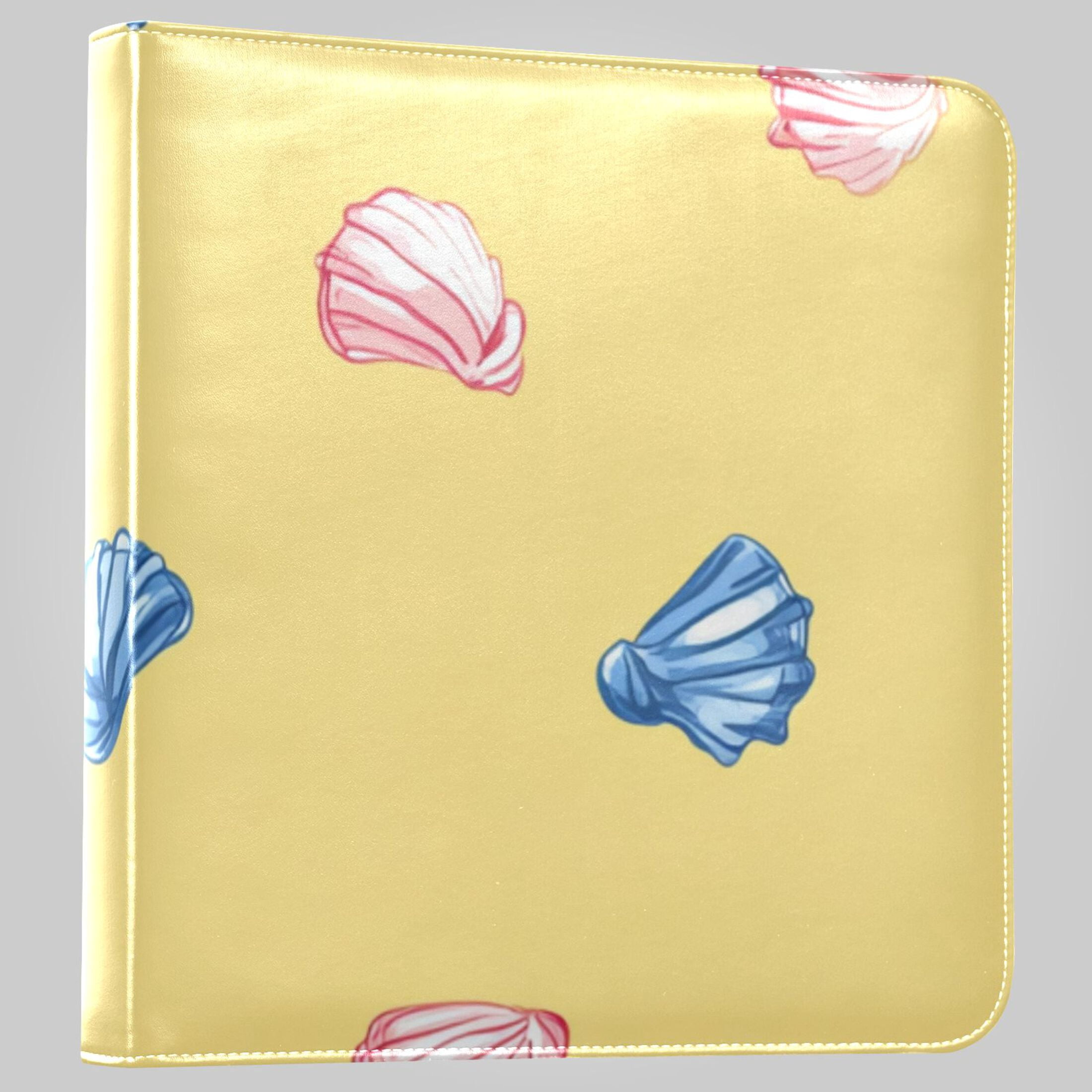 Blue Pinkish Seashells Starfish PU Leather Photo Albums 3 Rings Binder ...