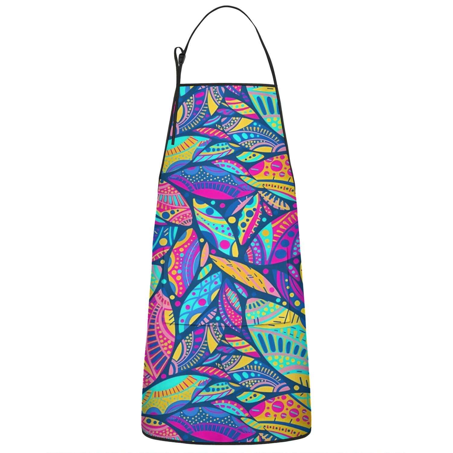 Blue Pioneer Flower and Leaf Pattern Apron-Garden Aprons for Women with ...