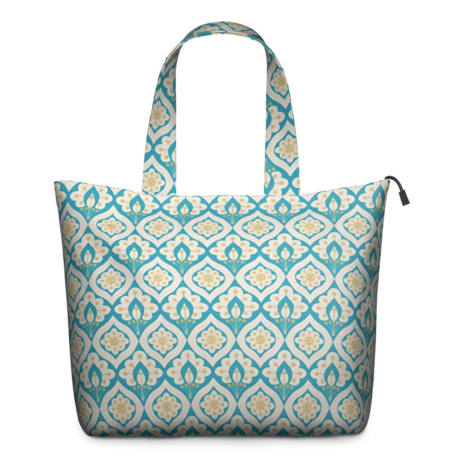 Blue Pioneer Flower Pattern Travel Tote Bags for Women Carry On,Large ...