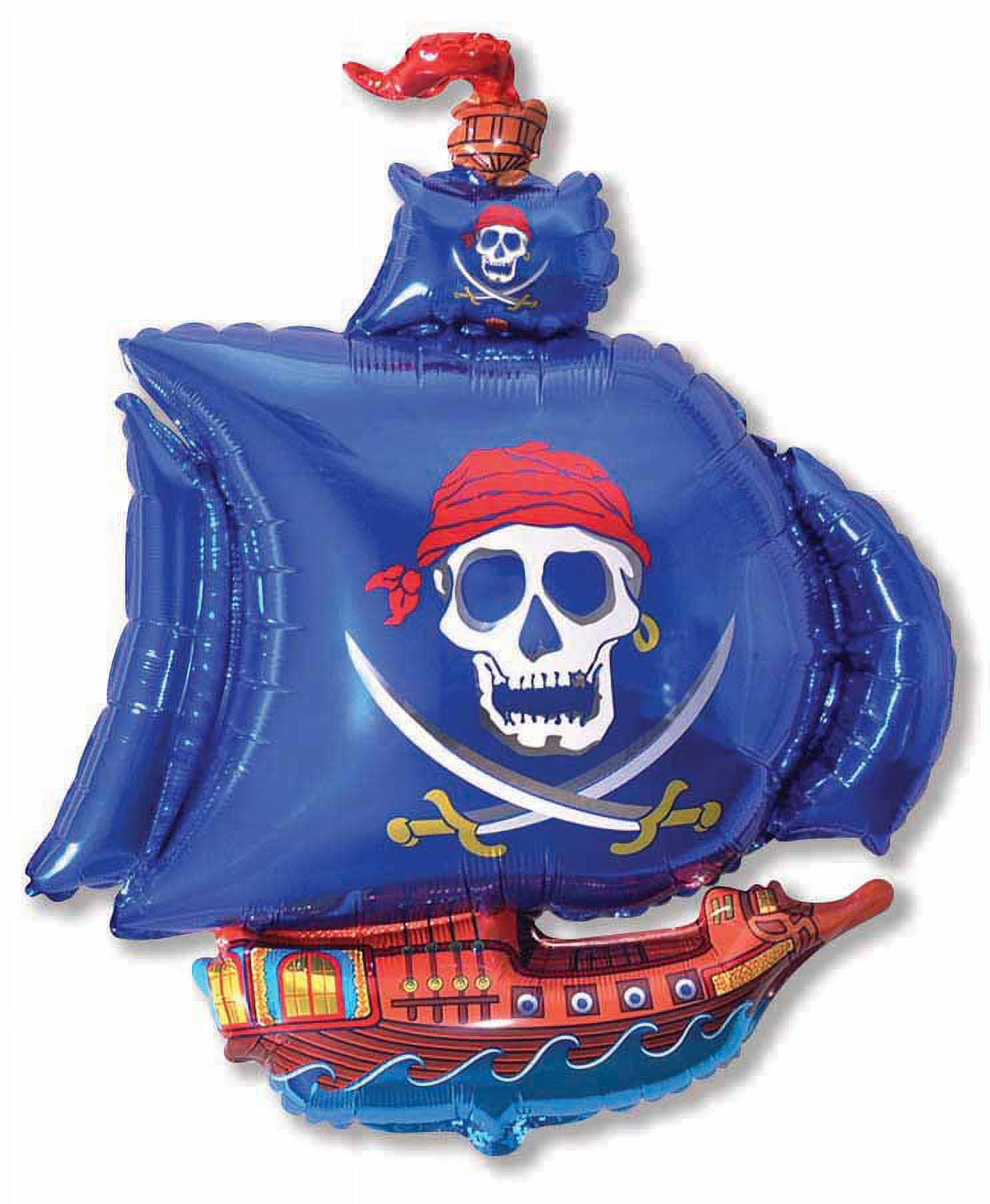 Blue Pirate Ship 41" 901669 41" Mylar Foil Balloon - Walmart.com