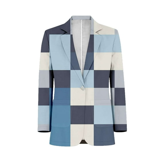 Blue Pixel Art Grid Customized Men's Suits full man Shawl Collar ...