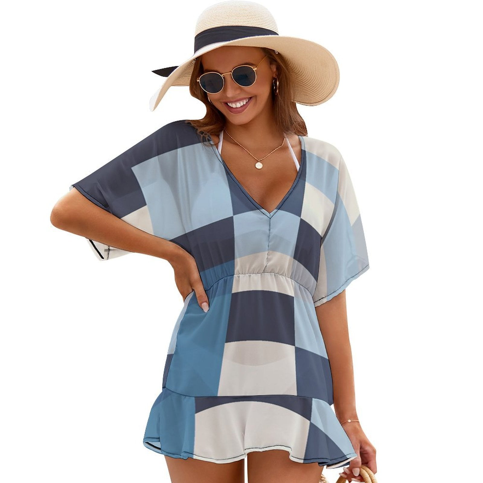 Blue Pixel Art Grid Women's Luxury Party Dress Evening Dresses Ladies ...