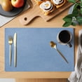 Blue Placemats Set of 8, Natural Solid Color Organic Mottling Texture ...