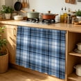 Blue Plaid Cabinet Curtains for Kitchen 35"W x 35"L, Rustic Farmhouse ...