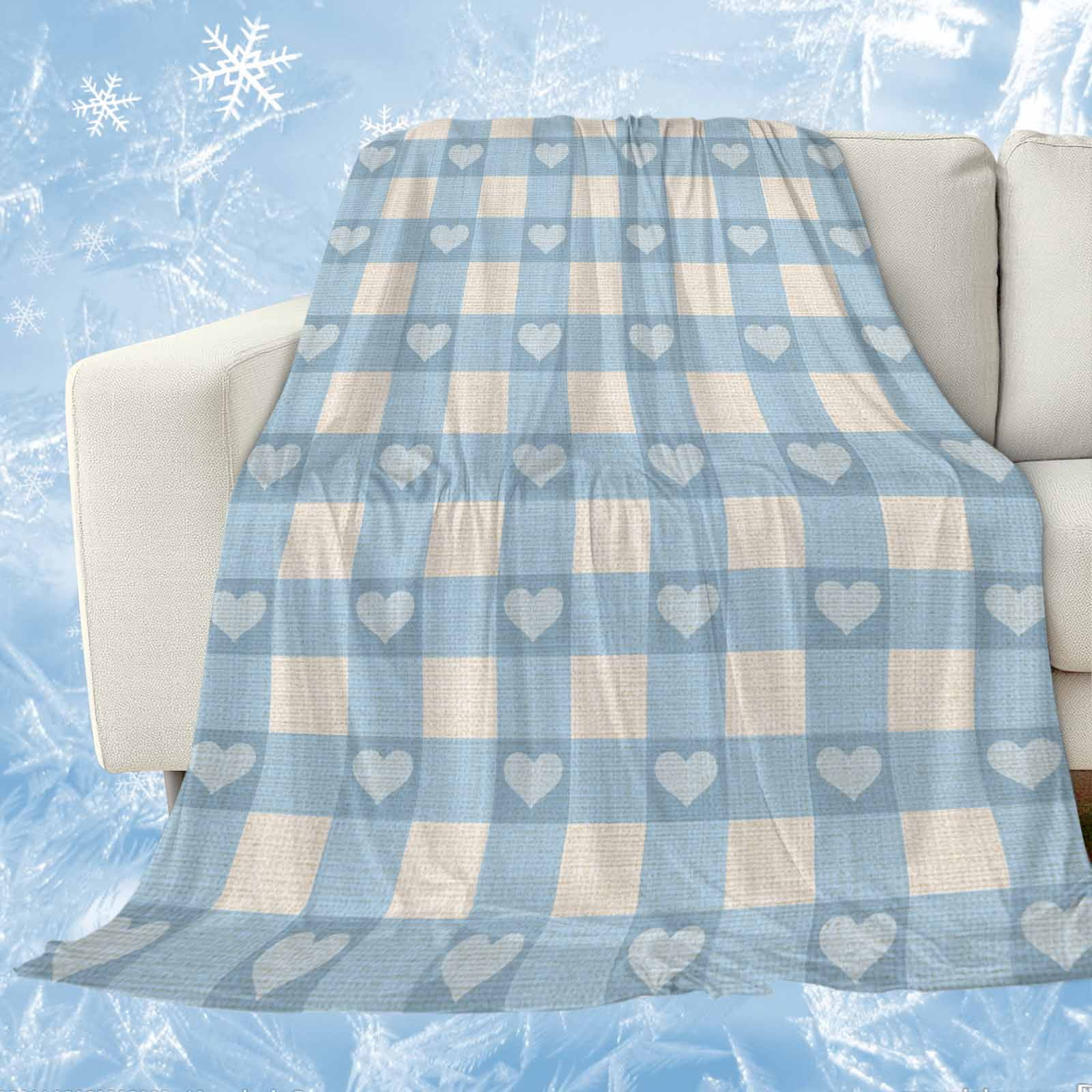 Blue Plaid Cooling Blanket,Lightweight Breathable Summer Throw Blanket ...
